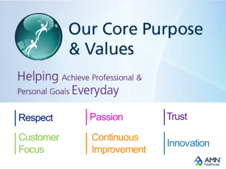 Core Values | AMN Healthcare jobs